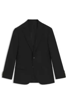 BOSS Slim-fit Jacket In Stretch Wool - Black