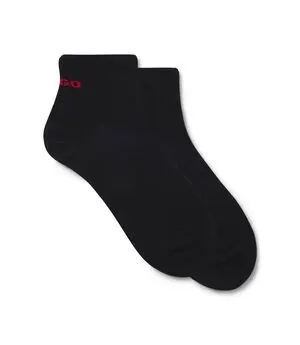 Hugo Two-pack Of Short-length Cotton-blend Socks - Black