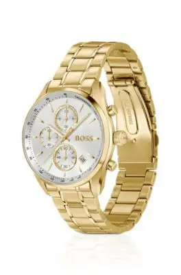 BOSS Gold-tone Bracelet Watch With Silver-white Dial
