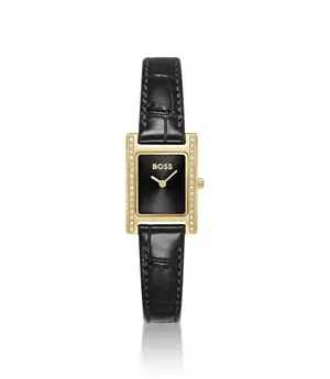 BOSS Black-dial Watch With Gold Effect And Leather Strap - Assorted Pre Pack