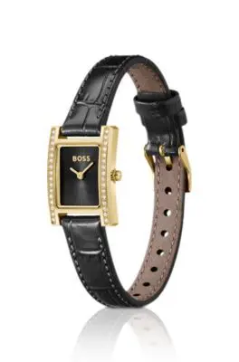 BOSS Black-dial Watch With Gold Effect And Leather Strap - Assorted Pre Pack