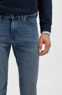 BOSS Delaware Slim-fit Comfort-stretch Denim Jeans - Blue