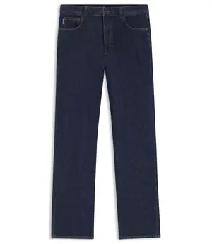 Hugo Salt-and-pepper Comfort-stretch Denim Jeans - Dark Blue