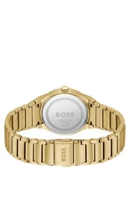 BOSS Crystal-index Watch In Gold-tone Steel
