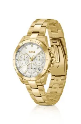 BOSS Alley Gold-tone Watch With Silver-white Dial - Assorted Pre Pack