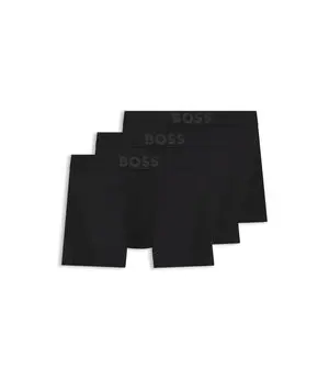 BOSS Three-pack Of Stretch-microfibre Boxer Briefs - Black