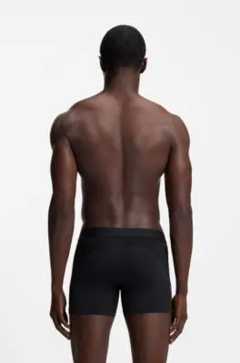 BOSS Three-pack Of Stretch-microfibre Boxer Briefs - Black