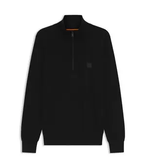 BOSS Cotton-cashmere Zipper Collar Sweater