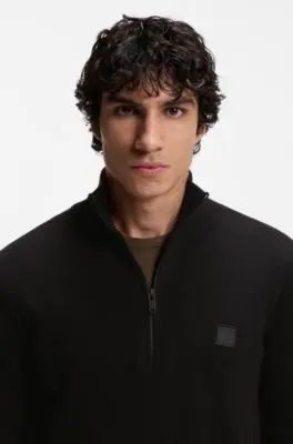 BOSS Cotton-cashmere Zipper Collar Sweater