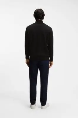 BOSS Cotton-cashmere Zipper Collar Sweater