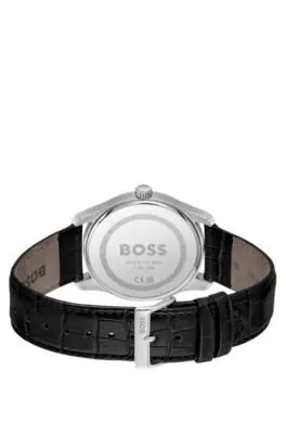 BOSS Leather-strap Watch With Textured Dial - Assorted Pre Pack