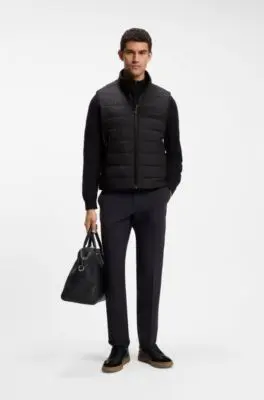 BOSS Padded Vest With Stand Collar