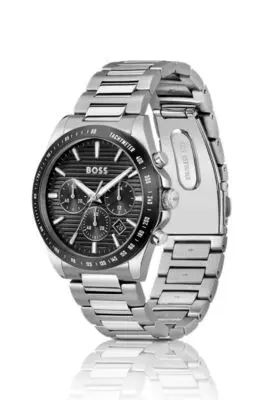 BOSS Steel Bracelet Chronograph Watch With Black Plating