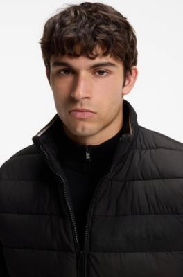 BOSS Padded Vest With Stand Collar - Black