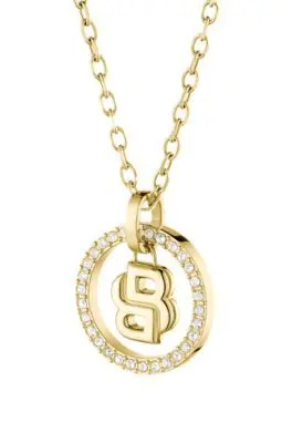 BOSS Gold-tone Necklace With Monogram Pendant