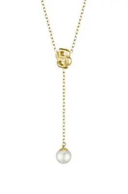 BOSS Gold-tone Necklace With Pearl And Double B Monogram