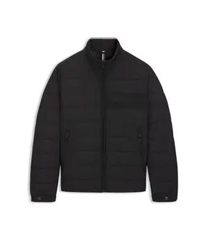 BOSS Quilted Stand Collar Zip-up Padded Jacket - Black