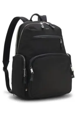 BOSS Multi-pocket Backpack With Leather Trim