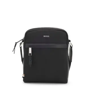BOSS Reporter Bag With Leather Trims - Black