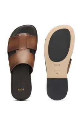 BOSS Leather Slides
