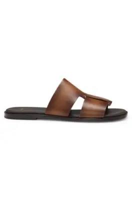BOSS Leather Slides