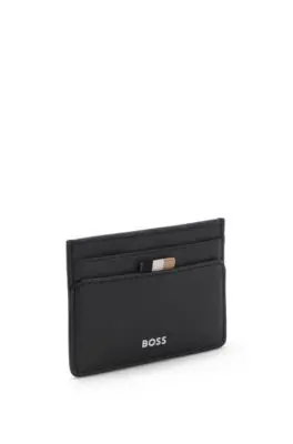 BOSS Card Holder With Foil-emed Logo - Black