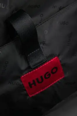 Hugo Grained Backpack With Stacked-logo - Black