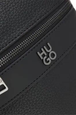 Hugo Grained Reporter Bag With Stacked-logo Trim