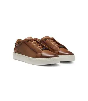 BOSS Gary Sneakers In Brushed Leather - Brown