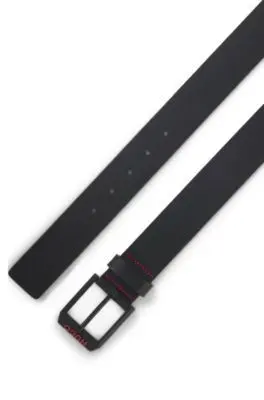 Hugo Italian-leather Belt With Logo Buckle