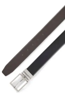 BOSS Reversible Italian Leather Belt With Two Textures