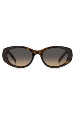 BOSS Tortoiseshell Acetate Sunglasses With Double B Monogram
