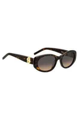 BOSS Tortoiseshell Acetate Sunglasses With Double B Monogram