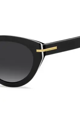 BOSS Acetate Cat-eye Sunglasses With Gold-tone Trim
