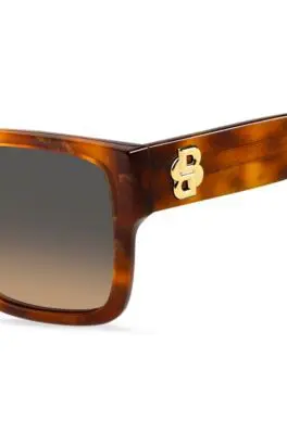 BOSS Havana Acetate Sunglasses With Monogram