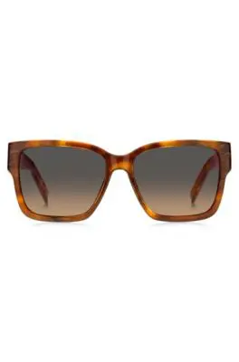 BOSS Havana Acetate Sunglasses With Monogram