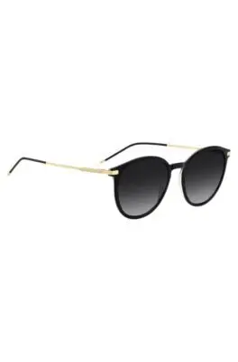 BOSS Acetate Sunglasses With Gold-tone Temples