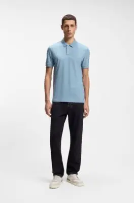 BOSS Stretch-cotton Slim-fit Polo Shirt With Logo Patch