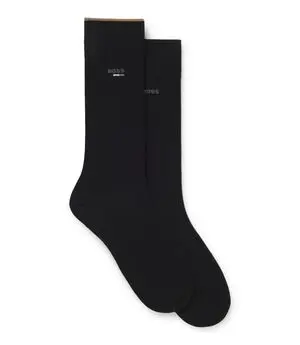BOSS Two-pack Regular Length Logo Socks - Black