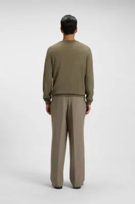 BOSS Slim-fit Sweater In Merino Wool - Light Brown