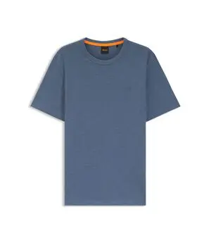 BOSS Cotton-jersey T-shirt With Logo Detail - Light Blue
