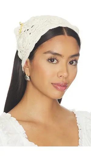 GANNI Crochet Headscarf - Black