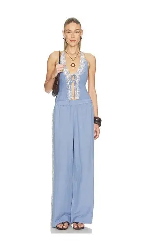 L*Space April Halterneck Top With Front Tie Closure