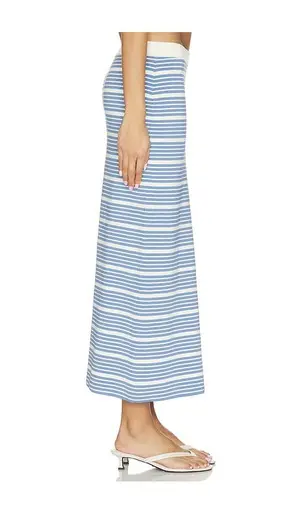 L*Space Ravello Striped Knit Maxi Skirt - Blue