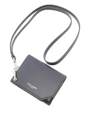 Saint Laurent 2020s Leather Card Holder - Black