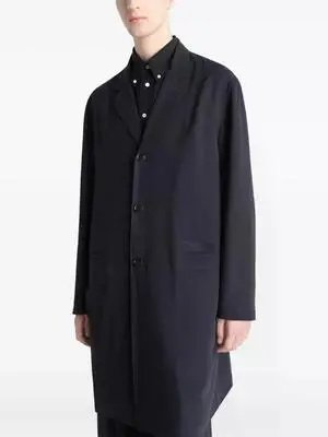 LEMAIRE Single-breasted Wool Crepe Coat