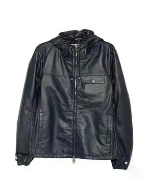 LES HOMMES Hooded Leather Jacket