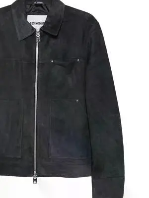 LES HOMMES Suede Zip-up Jacket
