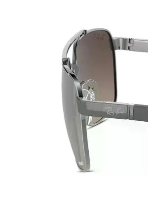 Ray-ban Rectangle-frame Mirrored-lens Sunglasses