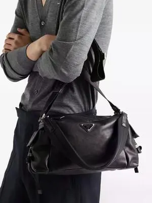 Prada Leather Explore Shoulder Bag - Black